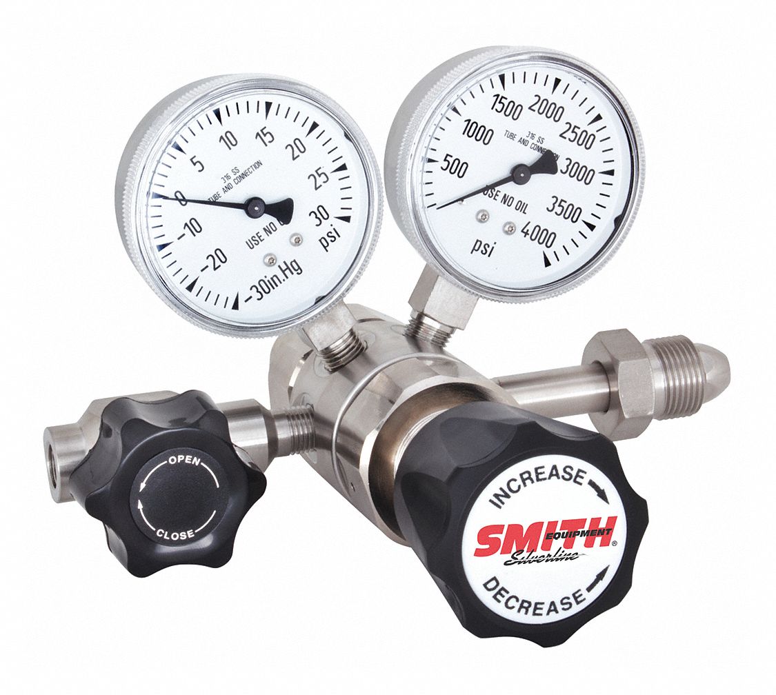 SMITH EQUIPMENT, Two Stage, CGA 660 Inlet, High Purity Gas Regulator ...