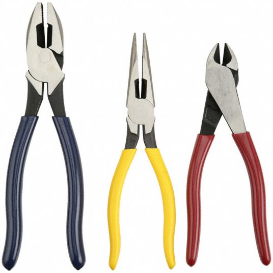 3 Pliers, Std Cushion Grip, Plier Set - 45PZ50|94034 - Grainger