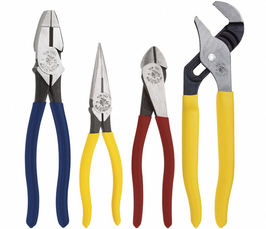 KLEIN TOOLS Juego de Pinzas Corte Diagonal , Electricista , Punta Larga ...