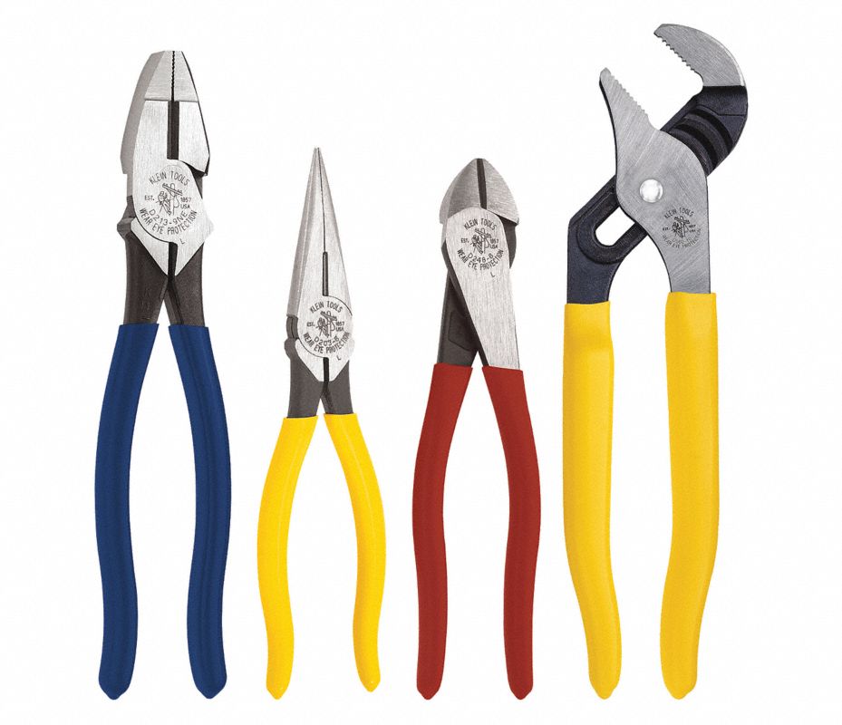 KLEIN TOOLS Juego de Pinzas Corte Diagonal , Electricista , Punta Larga ...