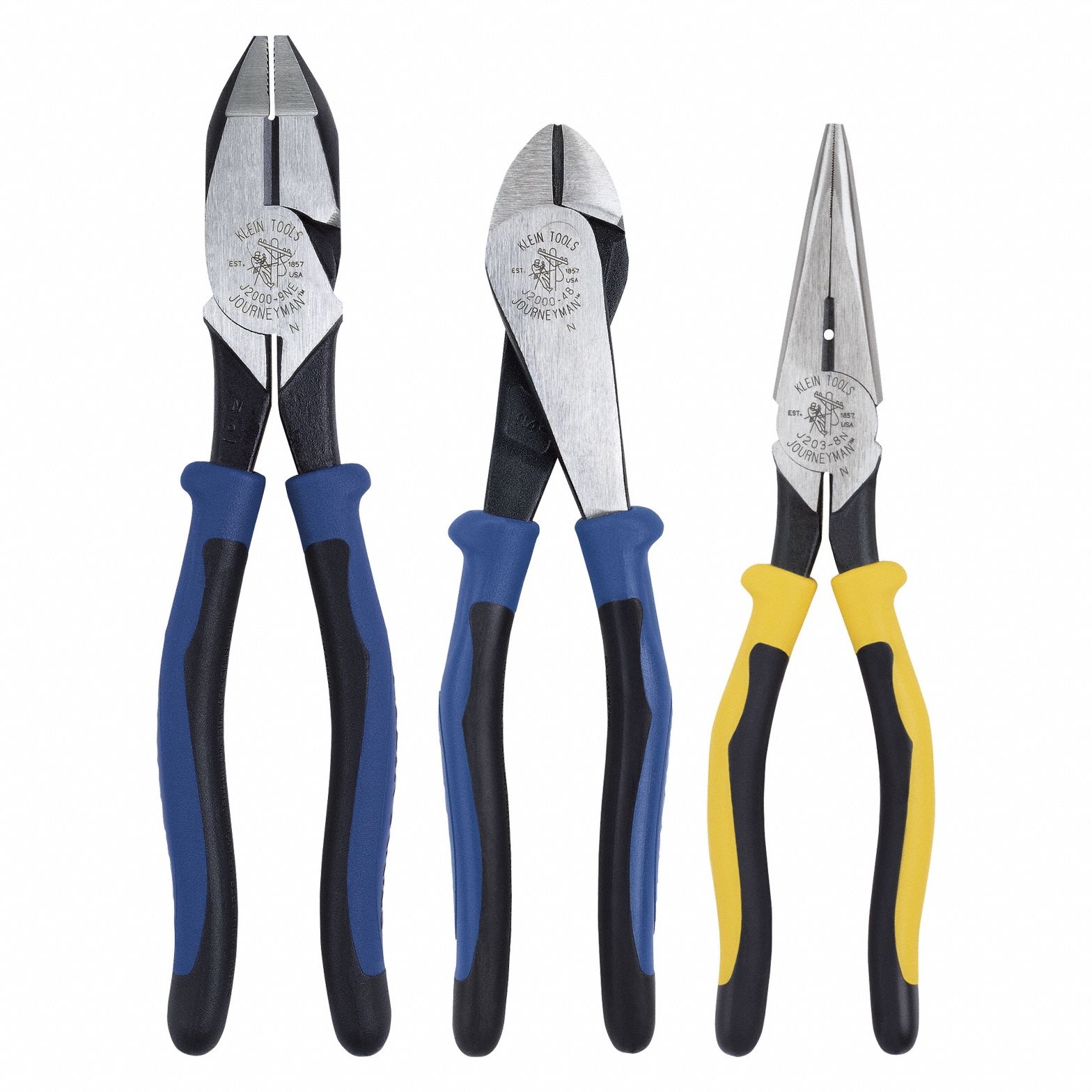 3 Pliers, Deluxe Cushion Grip, Plier Set - 45PZ52|94120 - Grainger