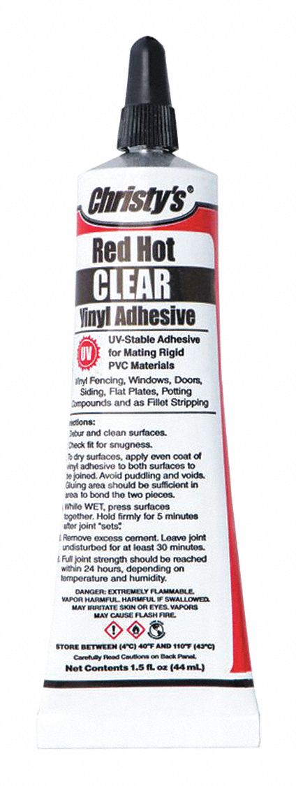 CHRISTY'S, Tube, Clear, Vinyl/PVC Adhesive - 45RF99|RH-F-C-15-24 - Grainger
