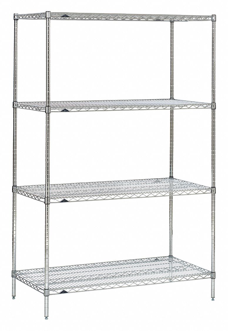 METRO, Starter, 48 in x 24 in, Wire Shelving Unit - 45RK88|74P-4,2448NC ...