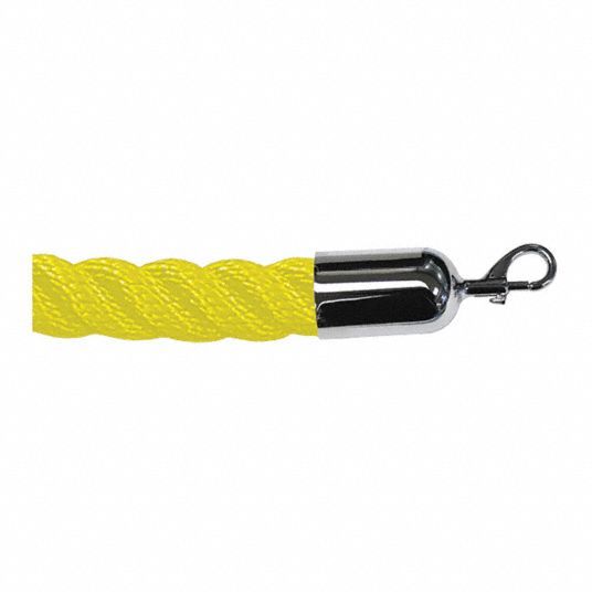 LAWRENCE METAL, Yellow, 10 ft Overall Lg, Barrier Rope - 45RL75|ROPE ...