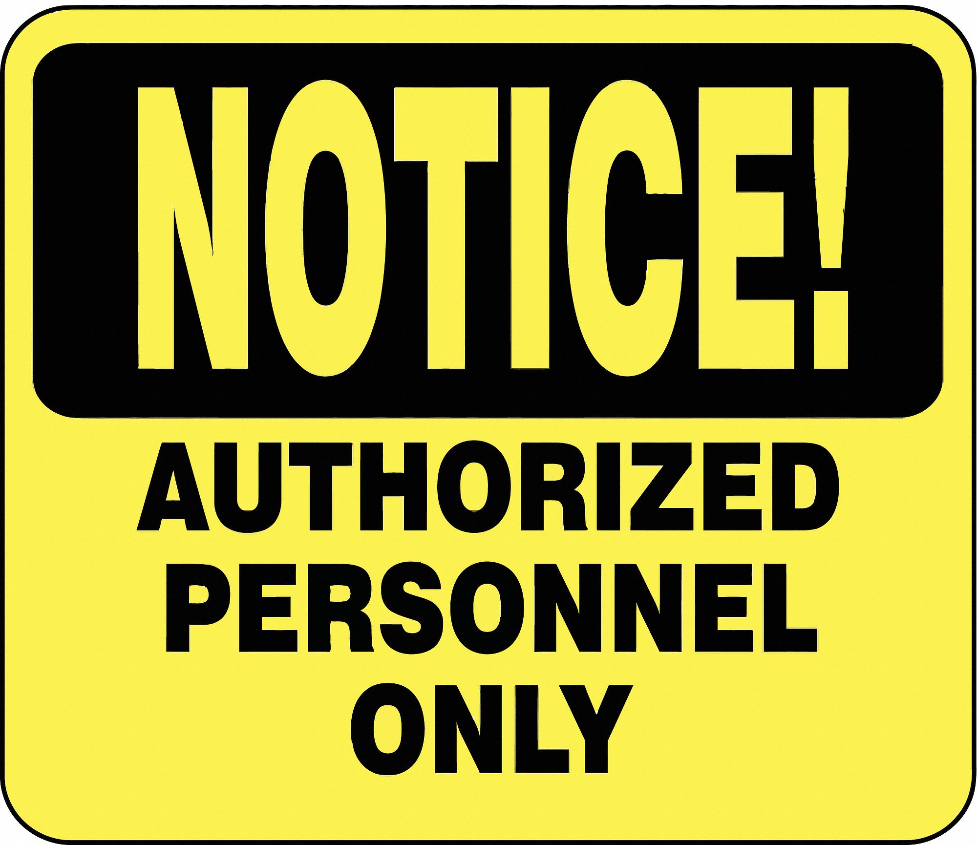 TENSABARRIER, Yellow, Notice Authorized Personnel Only Message, Acrylic ...