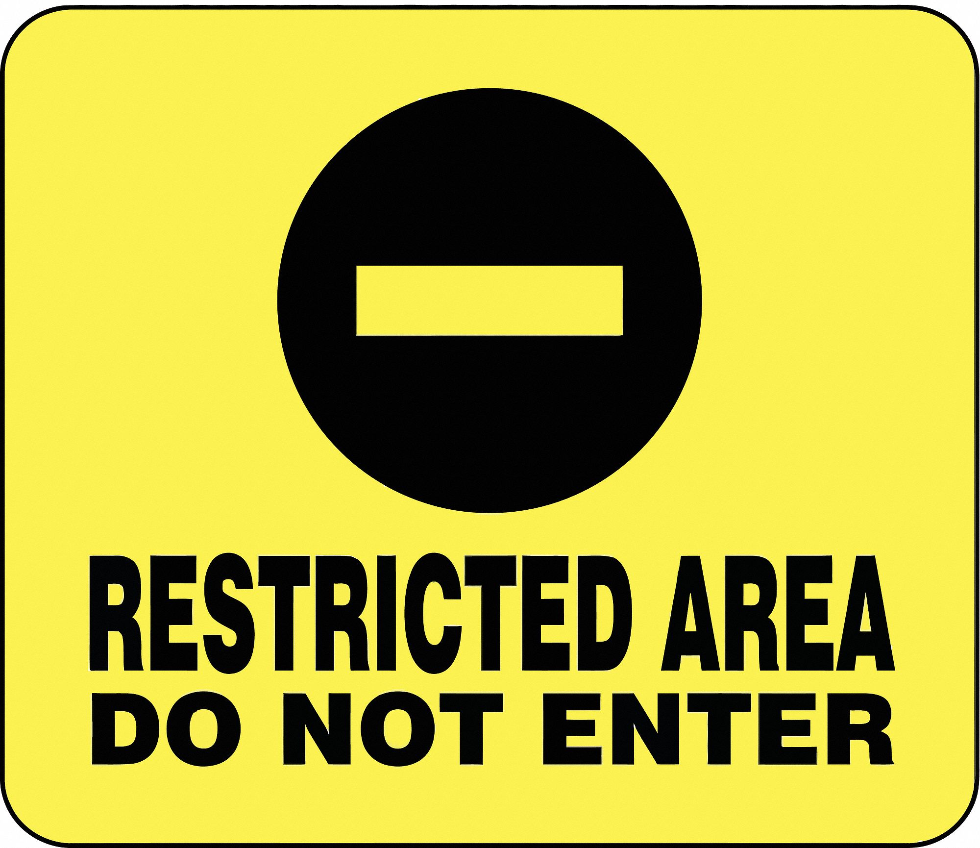 LAWRENCE METAL, Yellow, Restricted Area Do Not Enter Message, Acrylic ...