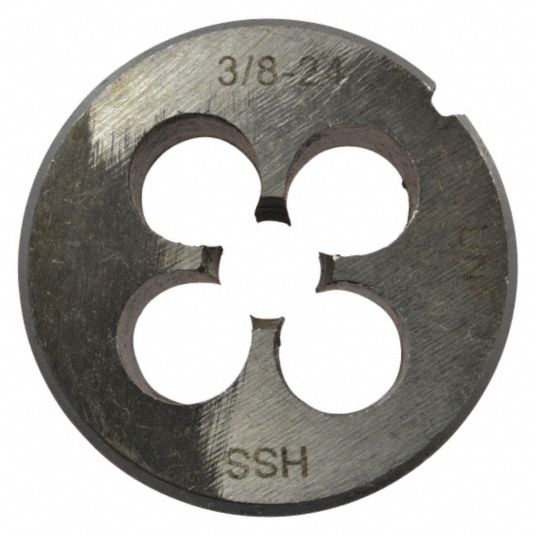 WESTWARD, Solid, 3/8"-24 Thread Size, Round Threading Die - 45T894|314 ...