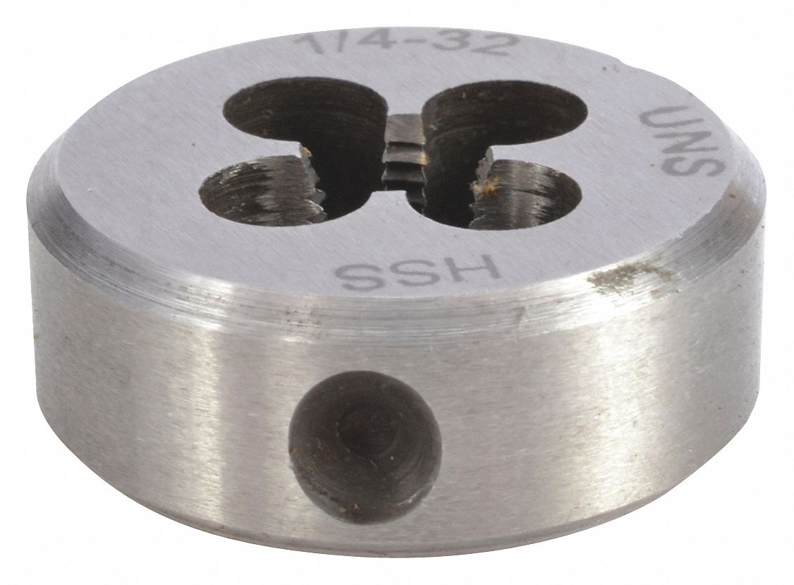 WESTWARD, Solid, 1/4"-32 Thread Size, Round Threading Die - 45T979|314 ...