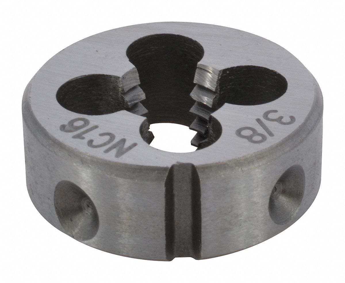 WESTWARD, CCT1060-71, Die, Alloy Steel Die 1" Width, 3/8-16 UNC ...