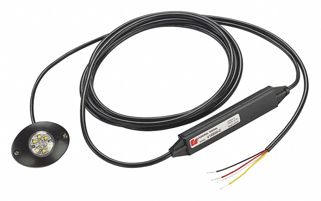 FEDERAL SIGNAL Corner Warning Light, LED, Clear, Round - 45TP03|416500 ...