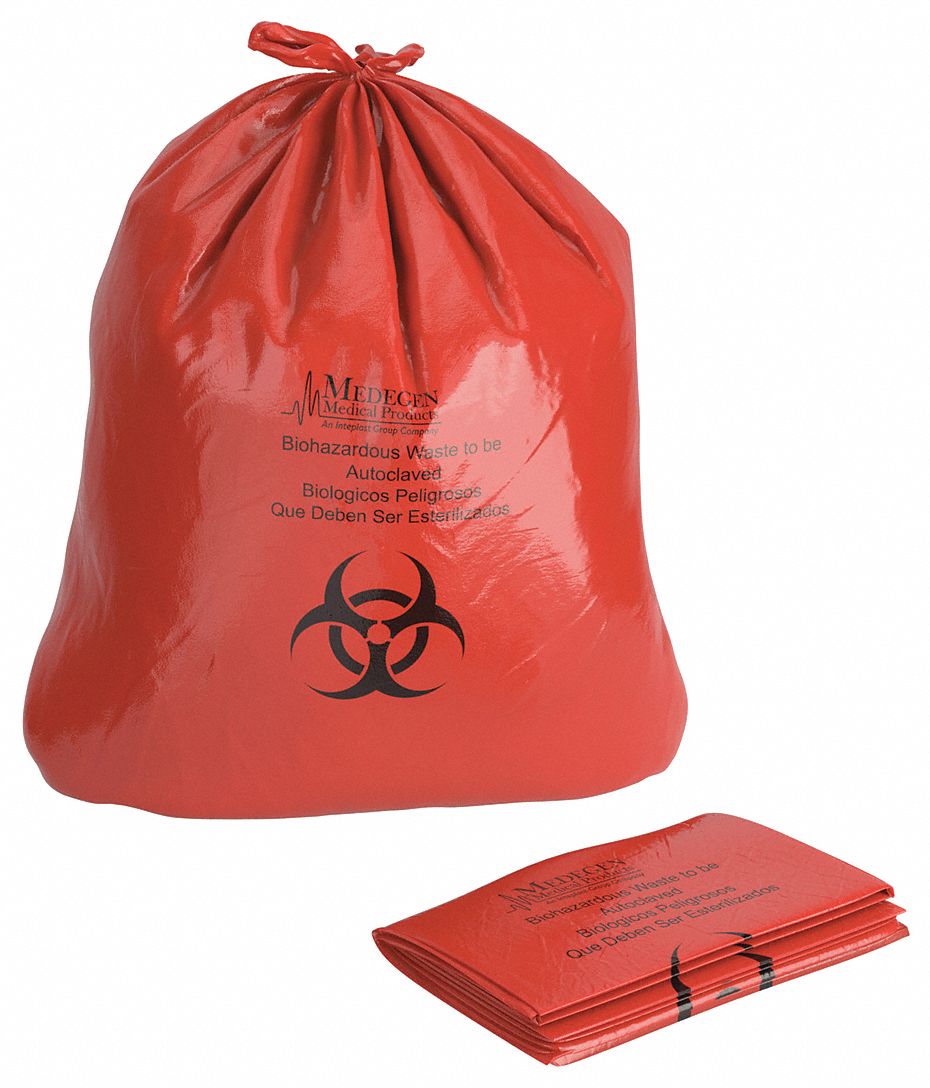 30 gal Capacity, 31 in Overall Wd, Autoclavable Biohazard Bags - 45TV09 ...