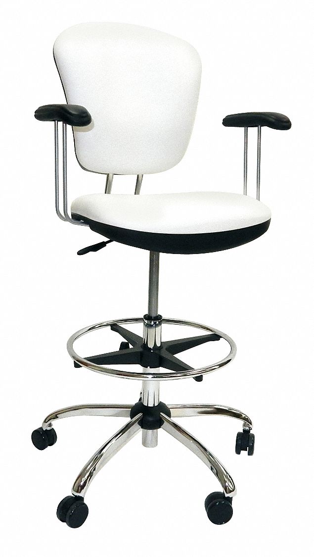SHOPSOL, Lab Chair, White, Drafting Chair - 45TX12|1010296 - Grainger