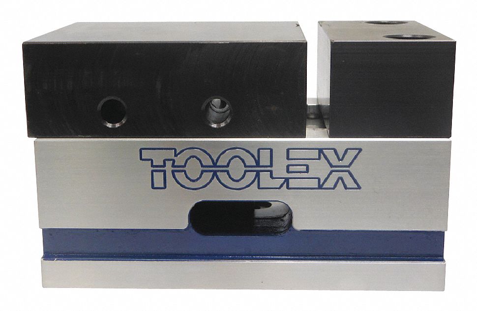 TOOLEX, 5 63/64 in Jaw Face Wd, 1/2 in Max Jaw Opening, Machine Vise ...