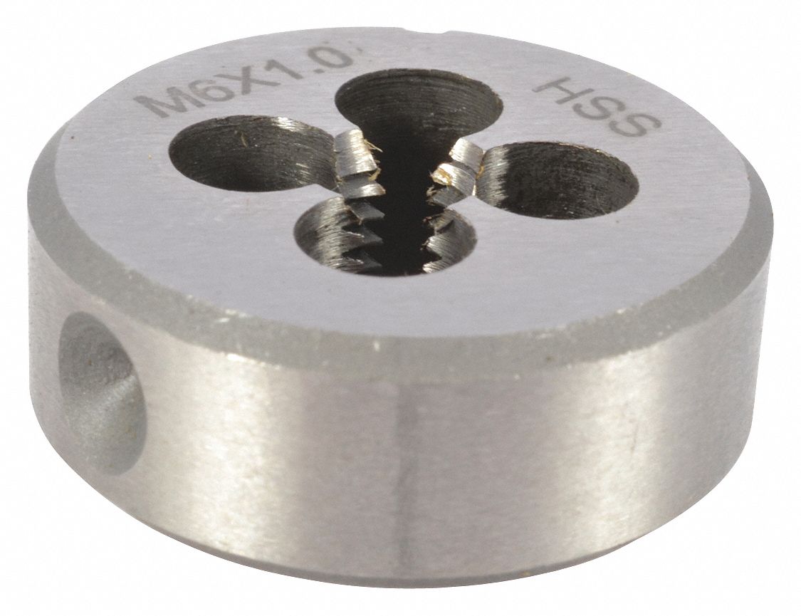 WESTWARD, Solid, M6 x 1 Thread Size, Round Threading Die - 45U013|314 ...