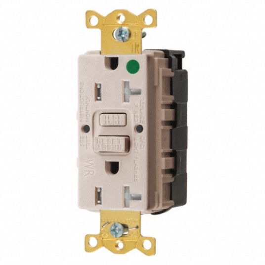 HUBBELL, Decorator Duplex, 5-20R, GFCI Receptacle - 45UE57 ...