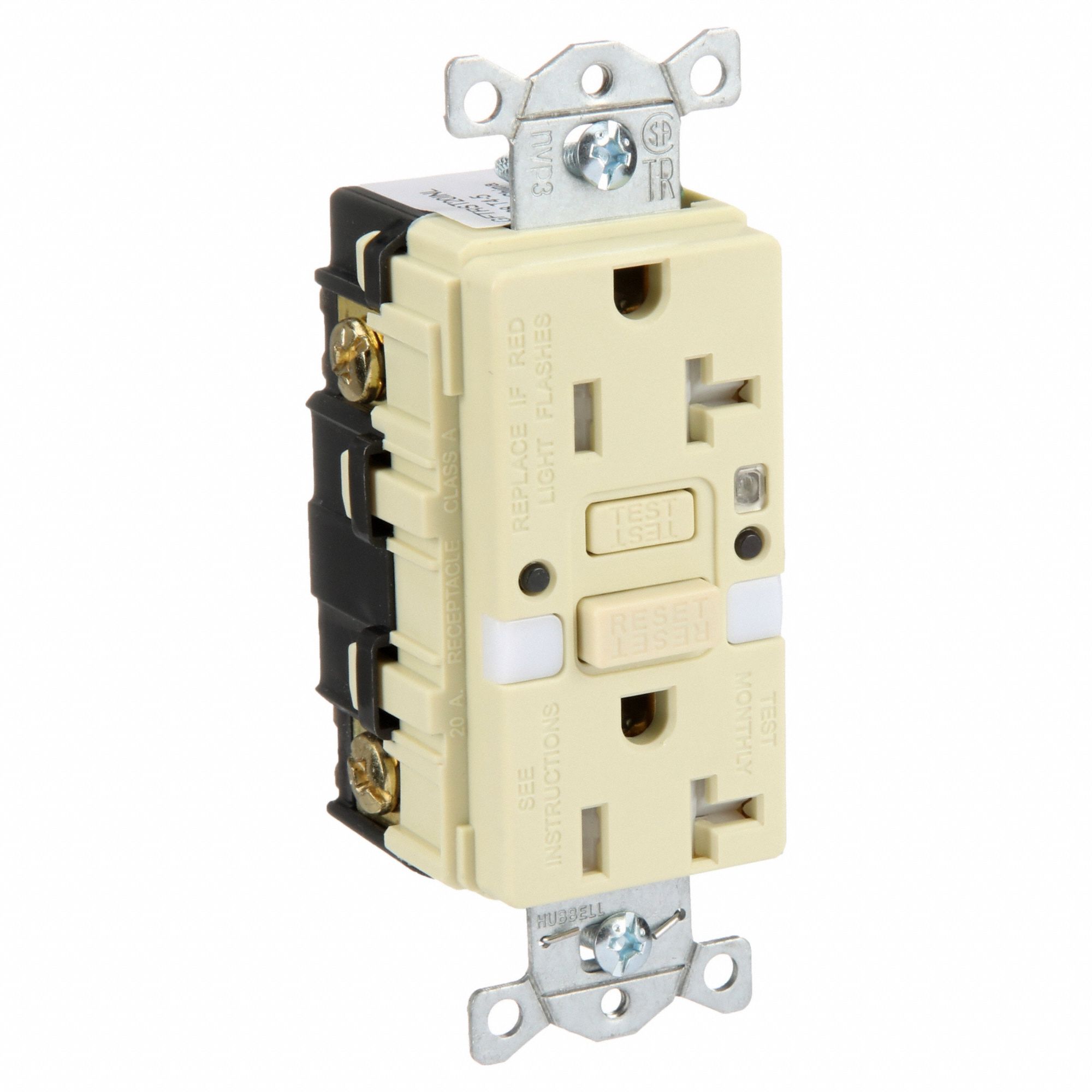 HUBBELL, Duplex, Ivory, GFCI Receptacle - 45UE87|GFTR20INL - Grainger