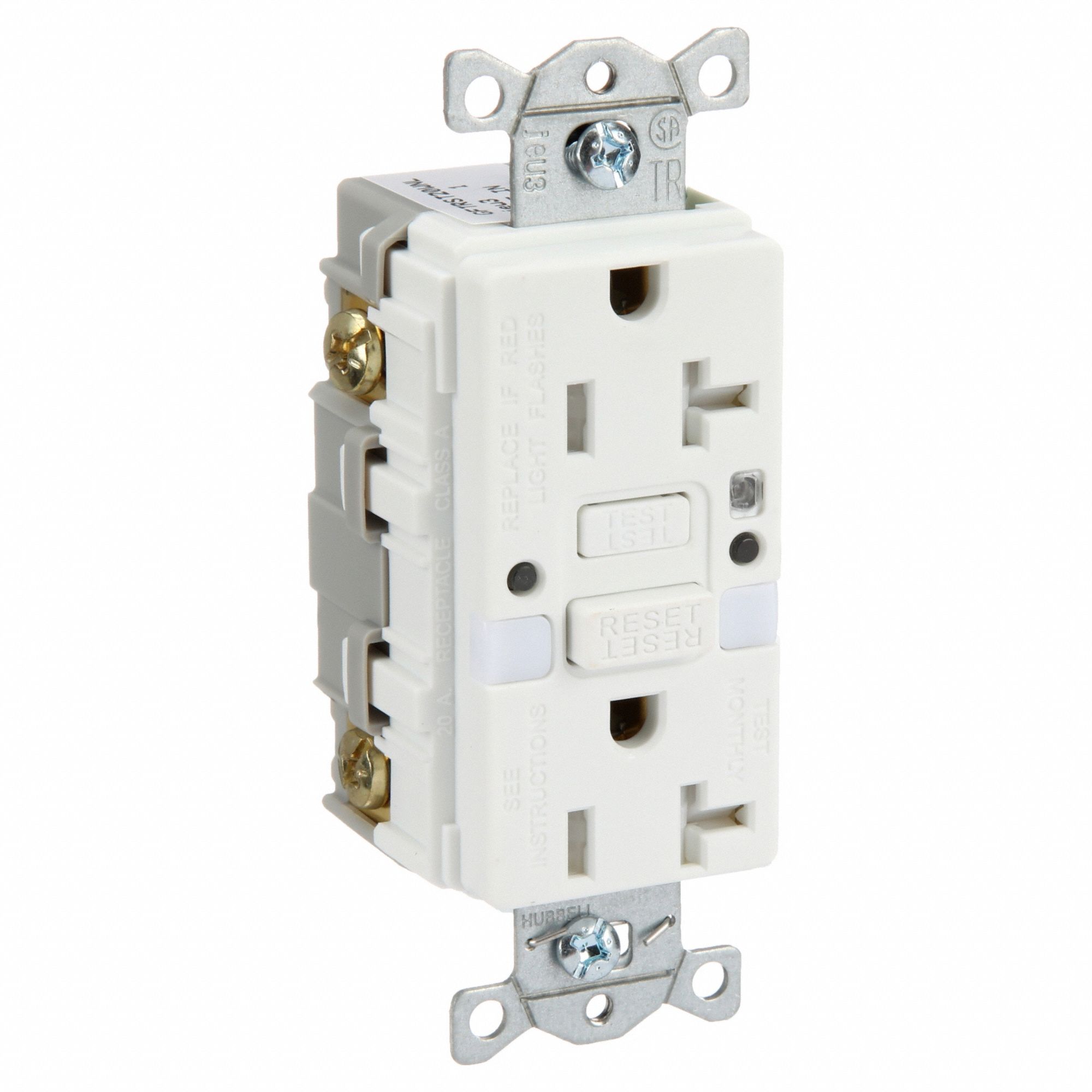 HUBBELL, Duplex, 5-20R, GFCI Receptacle - 45UE91|GFTR20WNL - Grainger