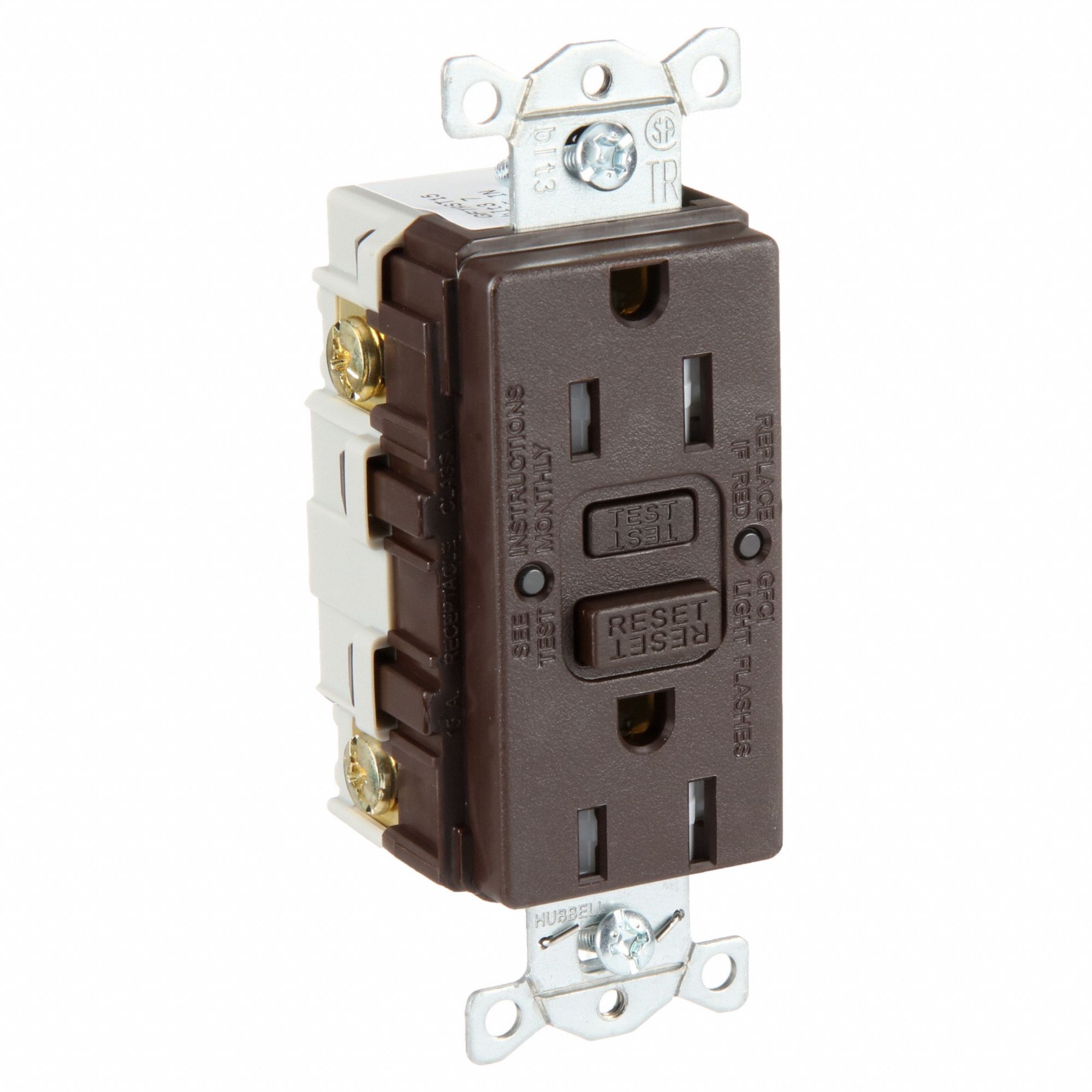 HUBBELL, Duplex, Brown, GFCI Receptacle - 45UF32|GFRTR15 - Grainger