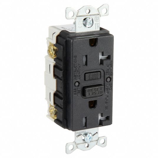 HUBBELL, Duplex, Black, GFCI Receptacle - 45UF37|GFRTR20BLK - Grainger