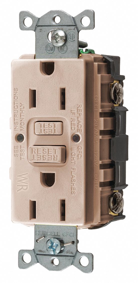 15 AA Commercial Receptacle, Almond; Tamper Resistant: No - Grainger