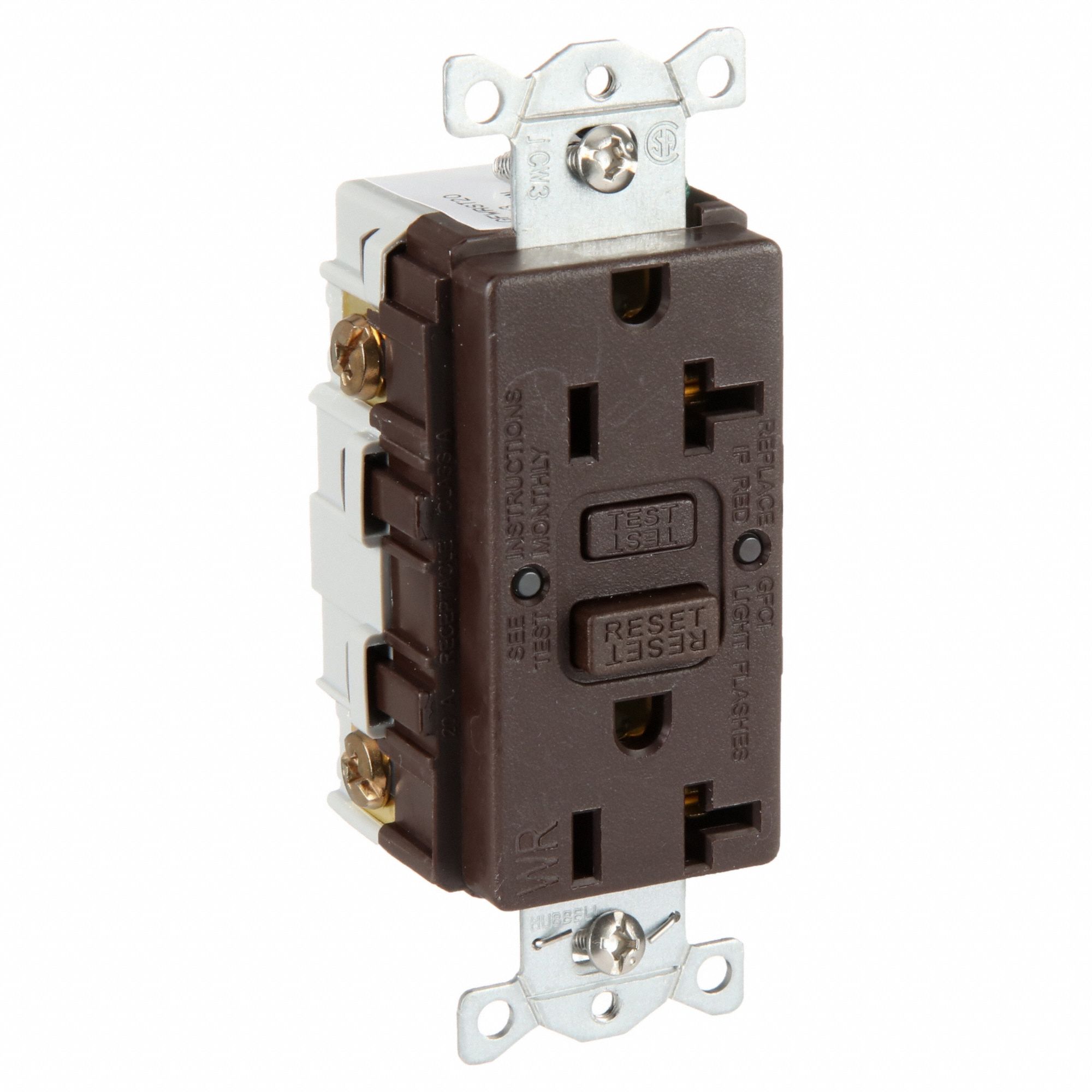 HUBBELL, Duplex, Brown, GFCI Receptacle - 45UF56|GFRWR20 - Grainger