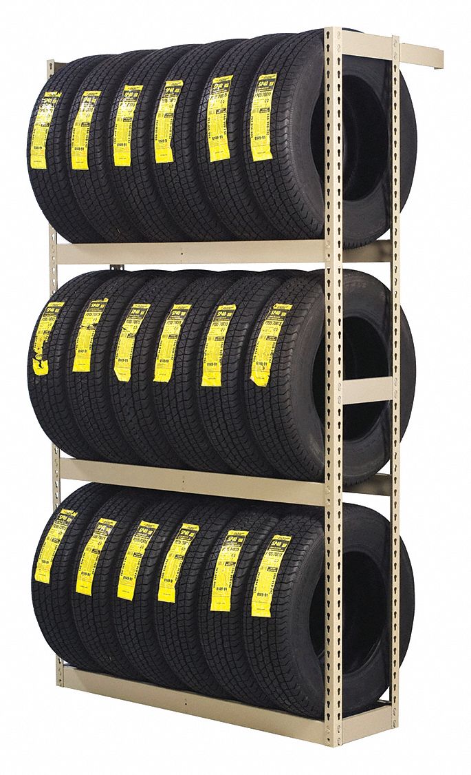 TENNSCO, Single Sided Boltless Tire Rack, 3 Shelves, Single Sided ...