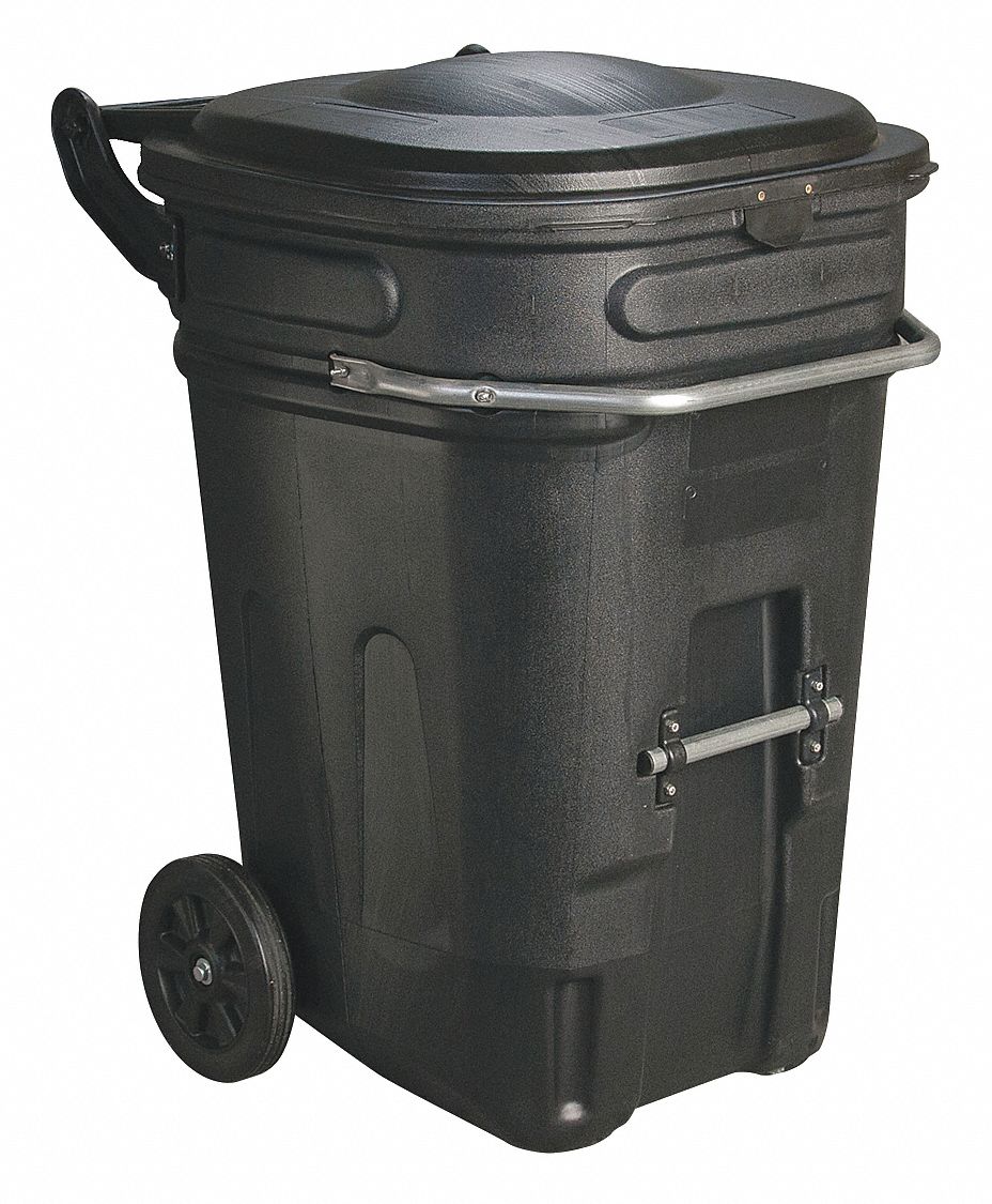 EAGLE, 95 gal Capacity, 4 Wheels, Rollout Trash Can - 45UW98|1697BLK ...