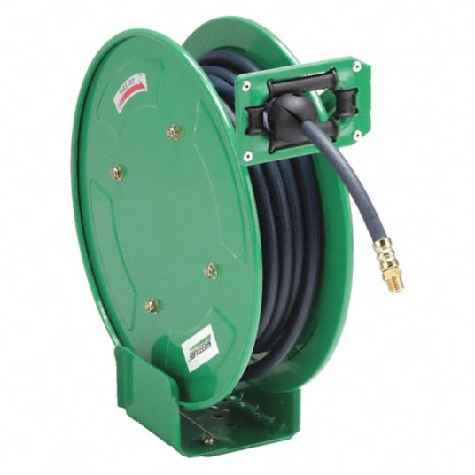 35 ft (1/4 in I.D.), 1/4 in MNPT, Spring Return Hose Reel - 45UZ36 ...