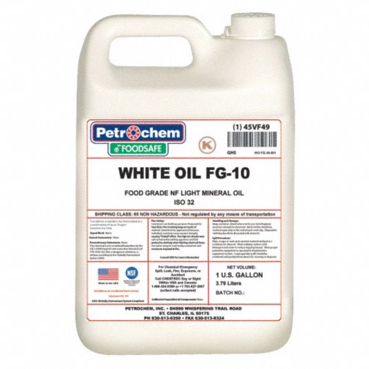 PETROCHEM, White Oil FG, 1 gal, Hydraulic Oil - 45VF49|WO FG-10-001 ...