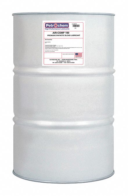 PETROCHEM, 55 gal, Drum, Compressor Oil - 45VG35|AIR-COMP 100-055 ...
