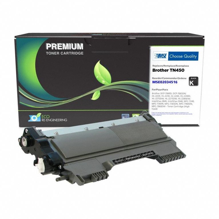 MSE, Black, TN450, High Yield Toner Cartridge - 45VL93|MSE-TN450 - Grainger