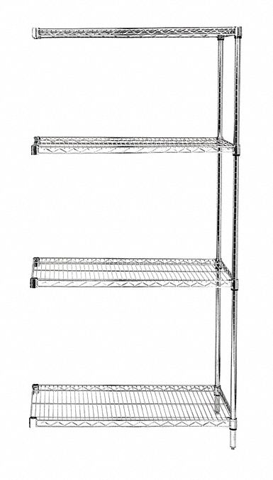Add-On, 36 in x 24 in, Wire Shelving Unit - 45VY35|45VY35 - Grainger