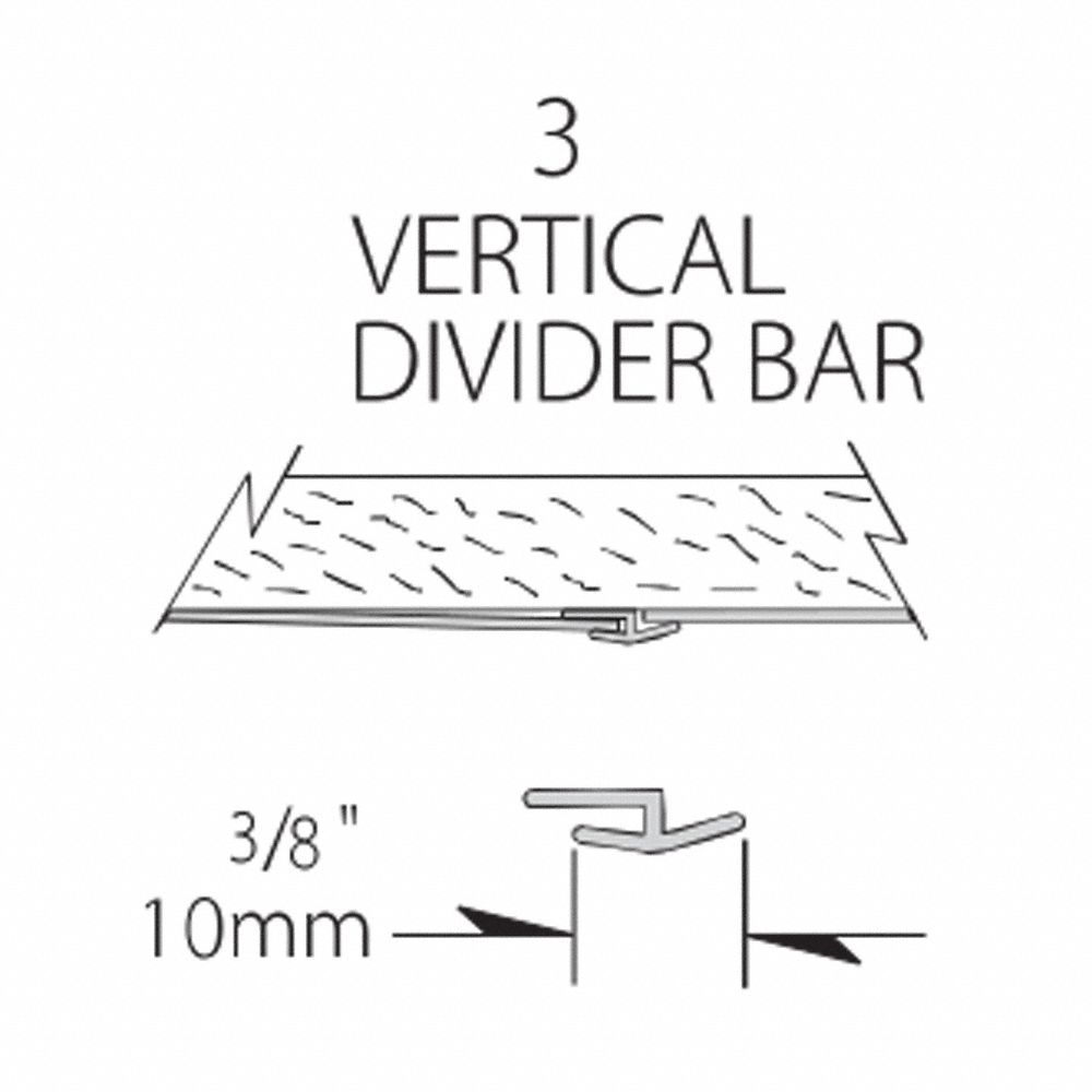 INPRO Designer White Vertical Divider Bar, Molded Plastic, Width 96 in ...
