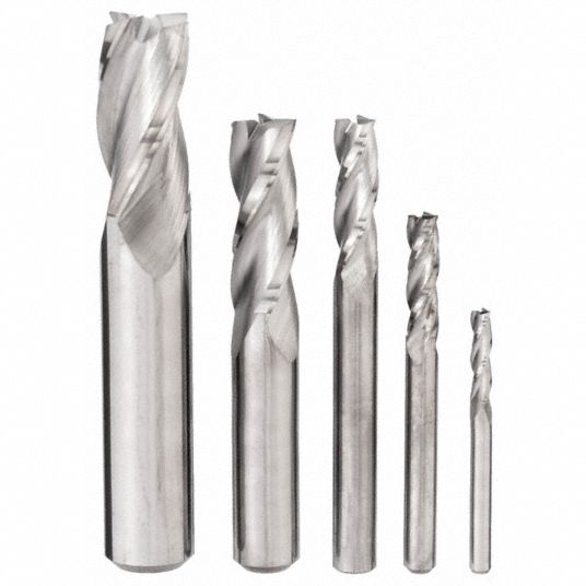 Square, 5 Pc, End Mill Set - 45XJ80|205-888881 - Grainger