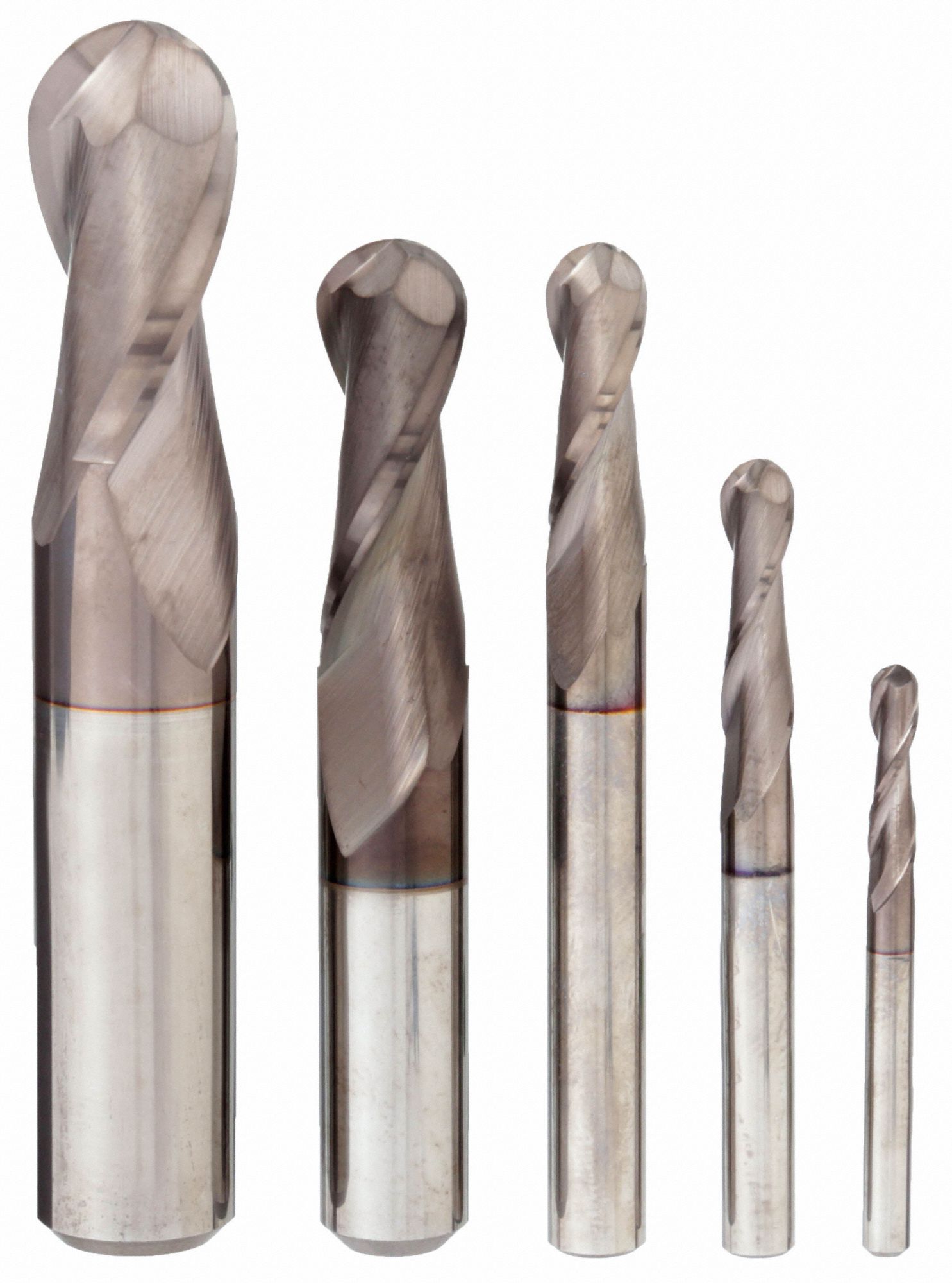Ball Nose, 5 Pc, End Mill Set - 45XU25|221-888882 - Grainger