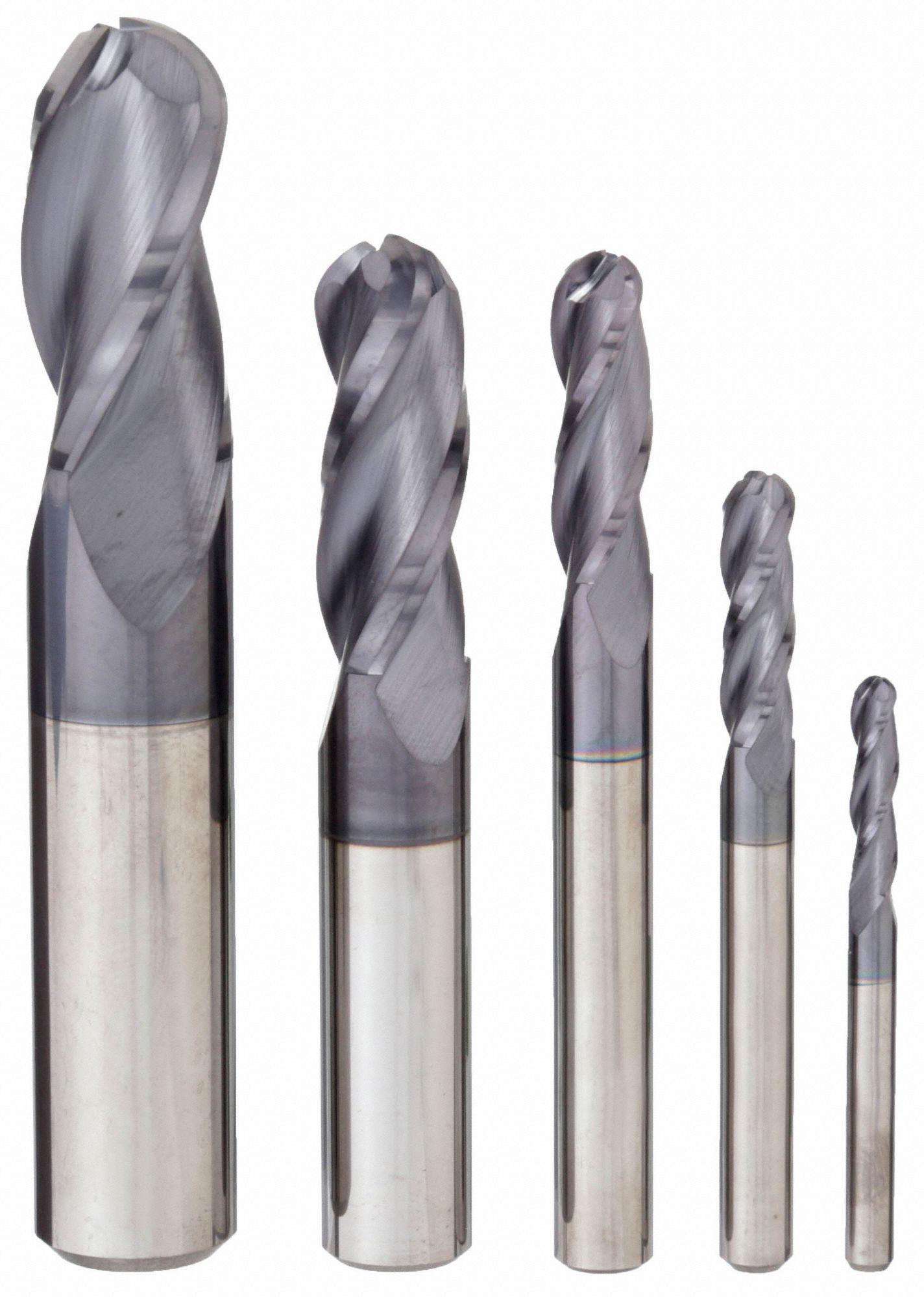 Ball Nose, 5 Pc, End Mill Set - 45XV08|222-888882 - Grainger