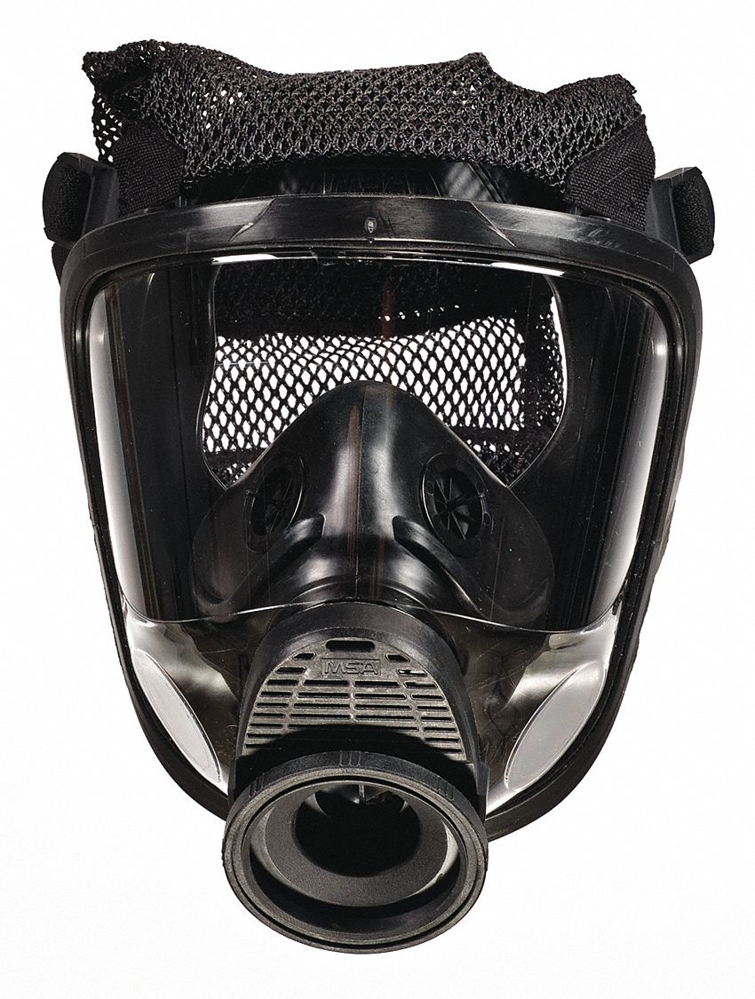 MSA Full Face Respirator: Hycar Rubber, Bayonet, L Mask Size, Polyester ...