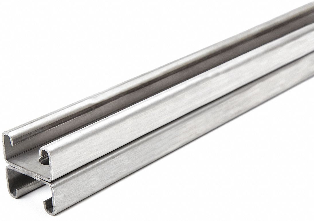 304 Stainless Steel, 14 ga Gauge, Strut Channel, Slotted Back-to-Back ...