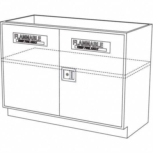 2 Door Standing Ht, 35 1/4 in Ht, Solvent Cabinet - 45YY69|IS950S7551 ...