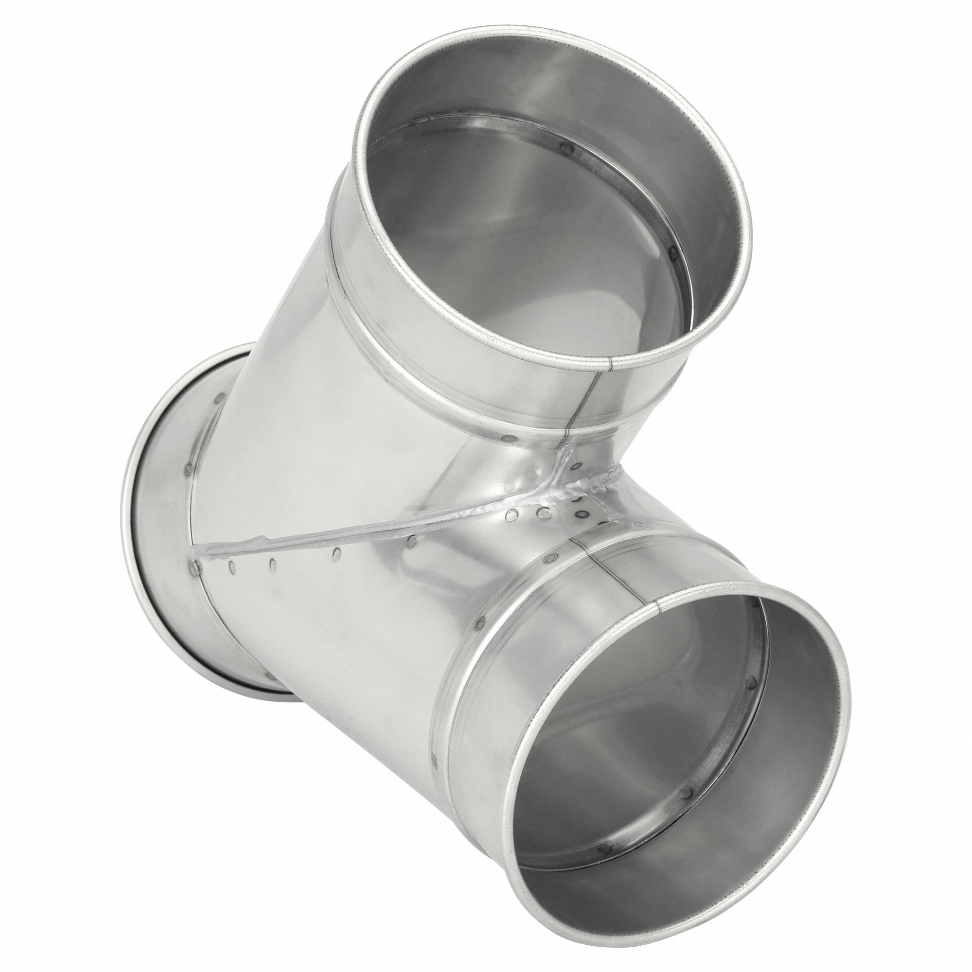 Stainless Steel, For 8 in Duct Dia, 8"dia 15 1/2"L 60° SS Wye Branch ...