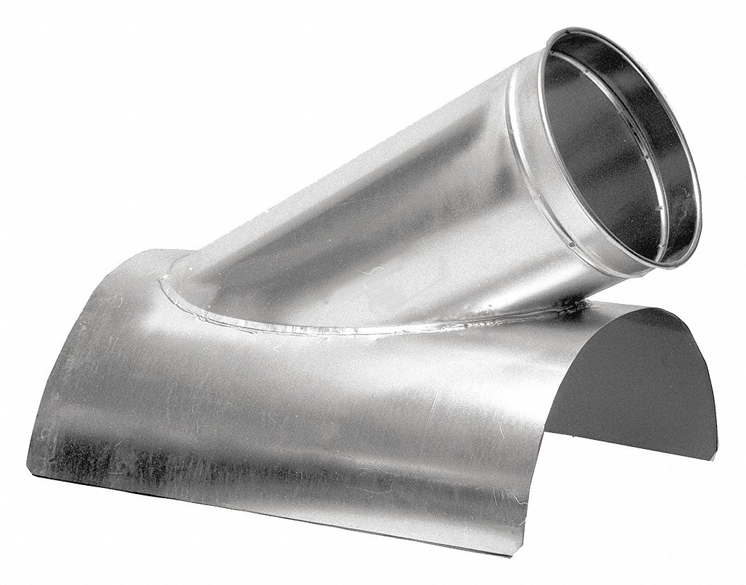 Stainless Steel, For 6 in Duct Dia, 6"dia 12"L 30° SS In-Cut Branch ...