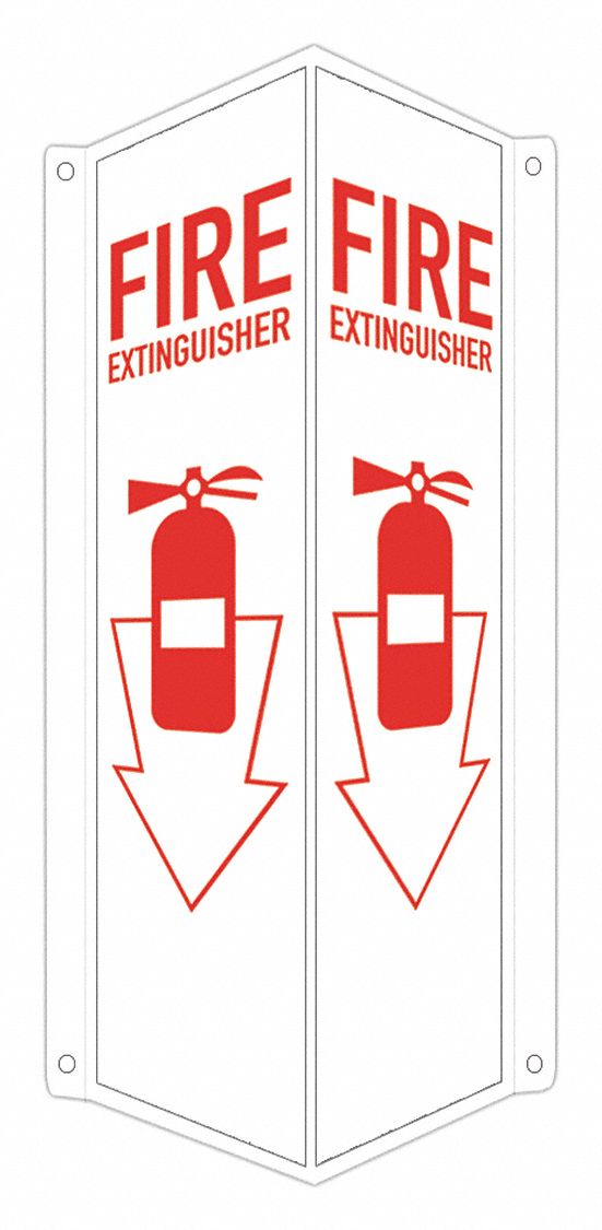 Aluminum, Mounting Holes Sign Mounting, Fire Extinguisher Sign - 460L17 ...