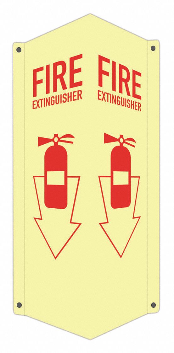 Aluminum, Mounting Holes Sign Mounting, Fire Extinguisher Sign - 460L27 ...