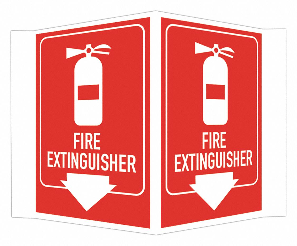 Aluminum, Mounting Holes Sign Mounting, Fire Extinguisher Sign - 460L41 ...