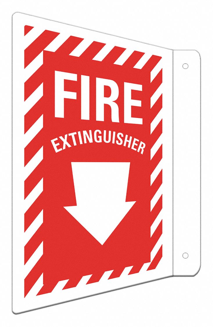 Aluminum, Mounting Holes Sign Mounting, Fire Extinguisher Sign - 460M50 ...