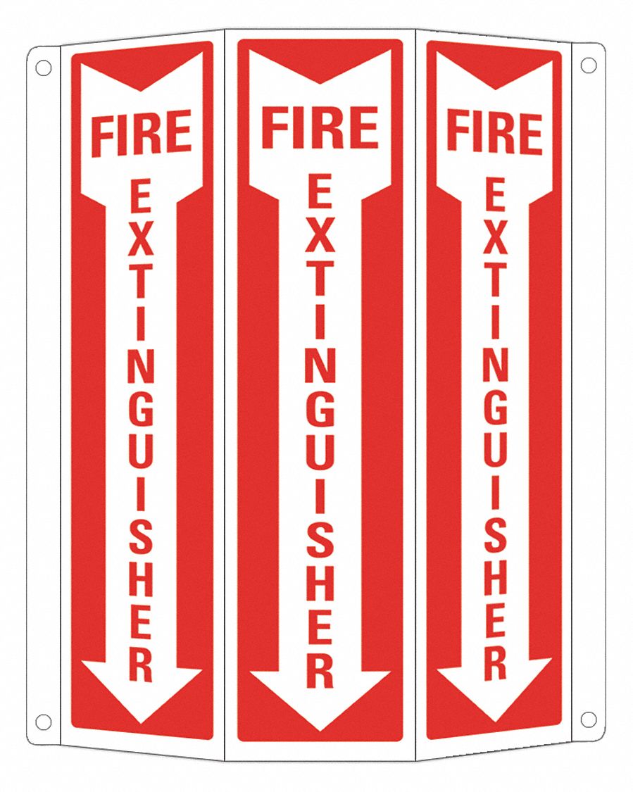 Aluminum, Mounting Holes Sign Mounting, Fire Extinguisher Sign - 460N36 ...