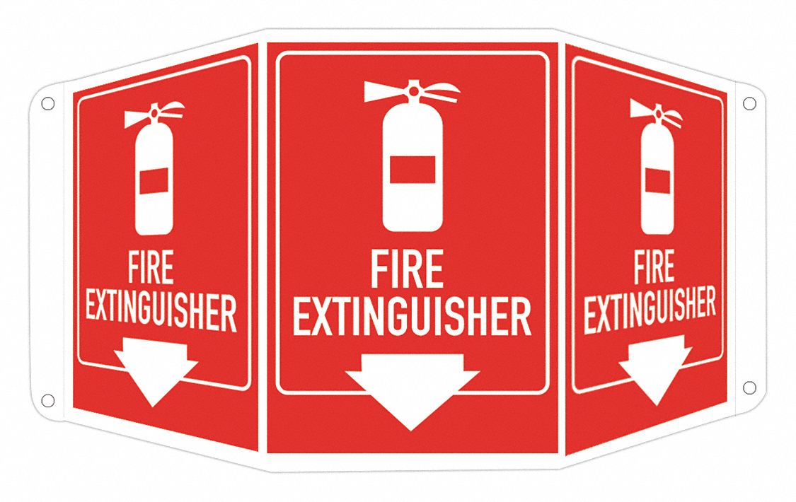 Aluminum, Mounting Holes Sign Mounting, Fire Extinguisher Sign - 460N54 ...