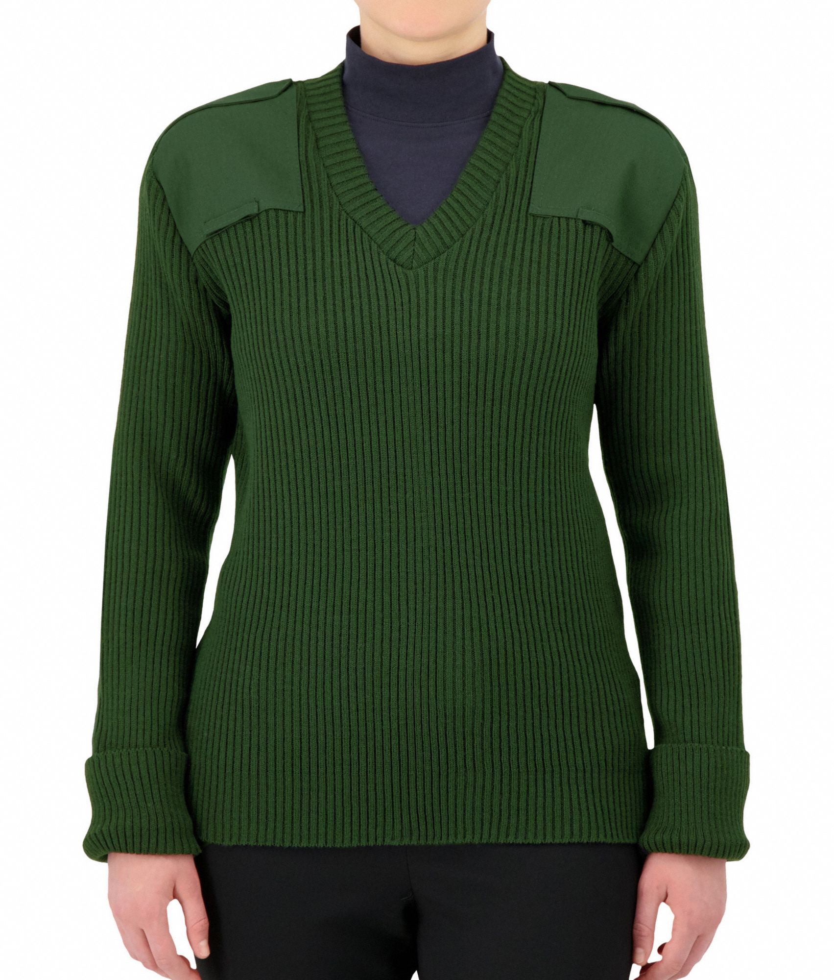 COBMEX, Olive Drab Green, L, V-Neck Military Sweater - 460P36|8081 ...