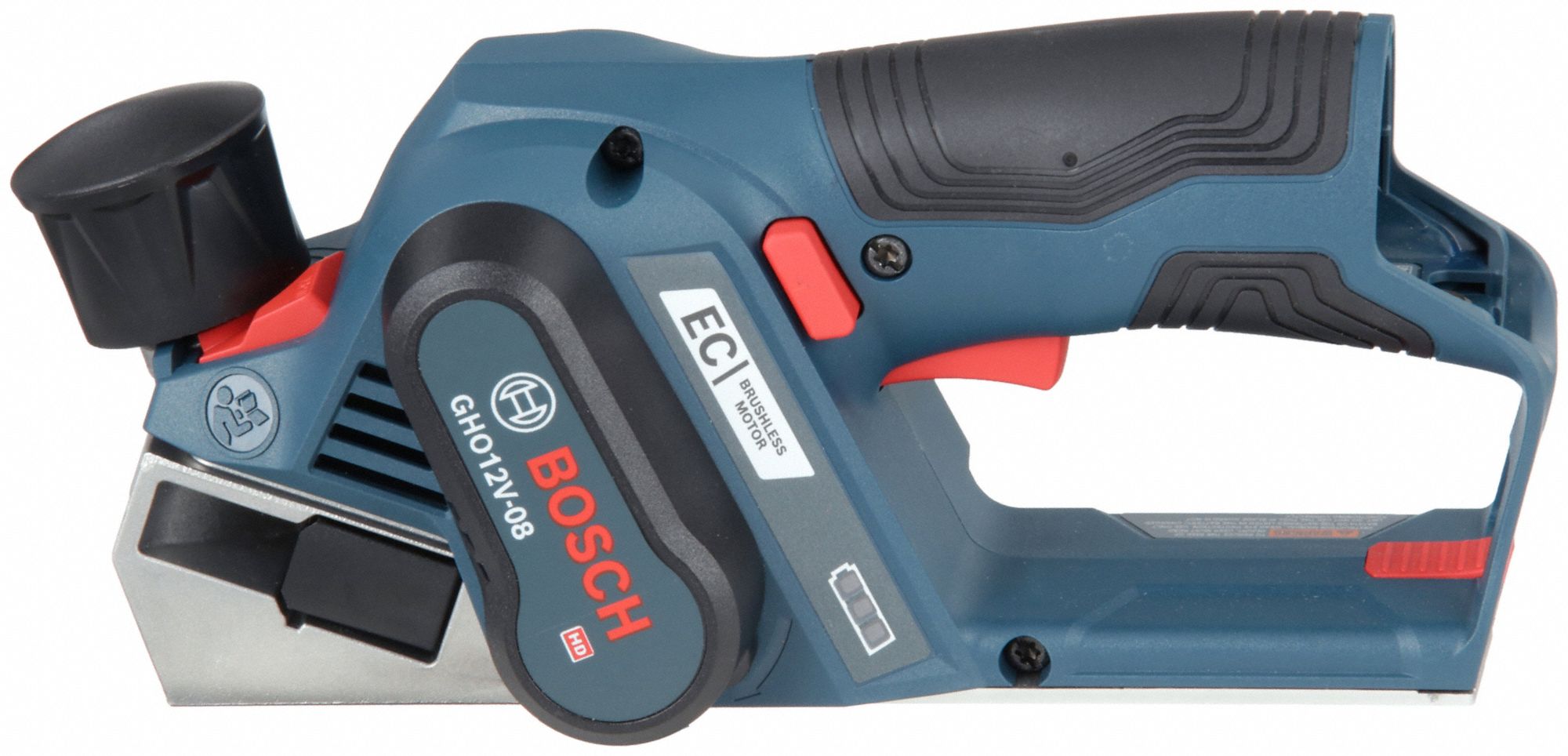 BOSCH Cordless Planer: 12V MAX, Bare Tool, 2 3/16 in Blade Wd, 1/16 in ...
