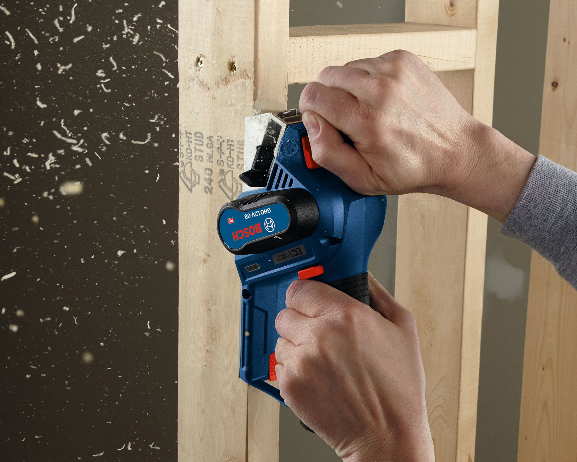 BOSCH Cordless Planer: 12V MAX, Bare Tool, 2 3/16 in Blade Wd, 1/16 in ...